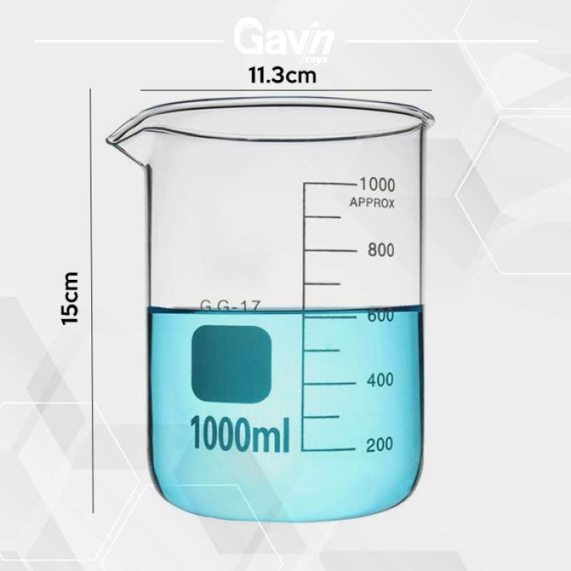 Jual Gelas Takar 1000ml Beaker Glass Gelas Ukur Lab Measuring Glass 1 ...