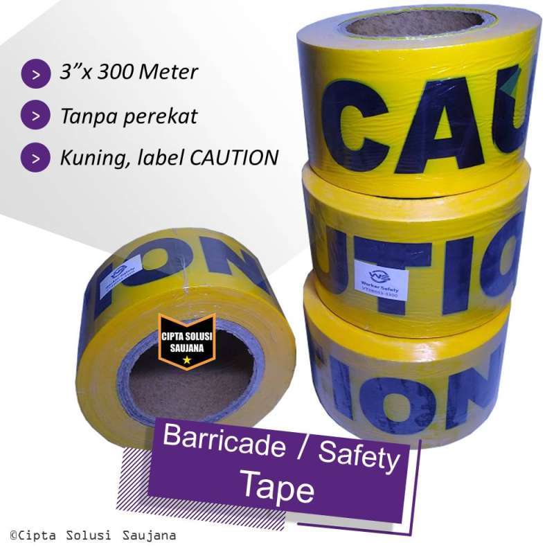 Jual Barricade Tape Police Line Safety Line 3 X 300 Meter Kuning ...