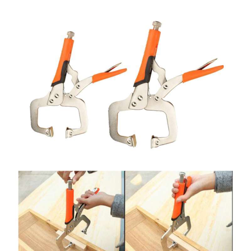Jual 2 Pieces 6inch And 14inch Locking Spring Loaded Metal C Clamp With