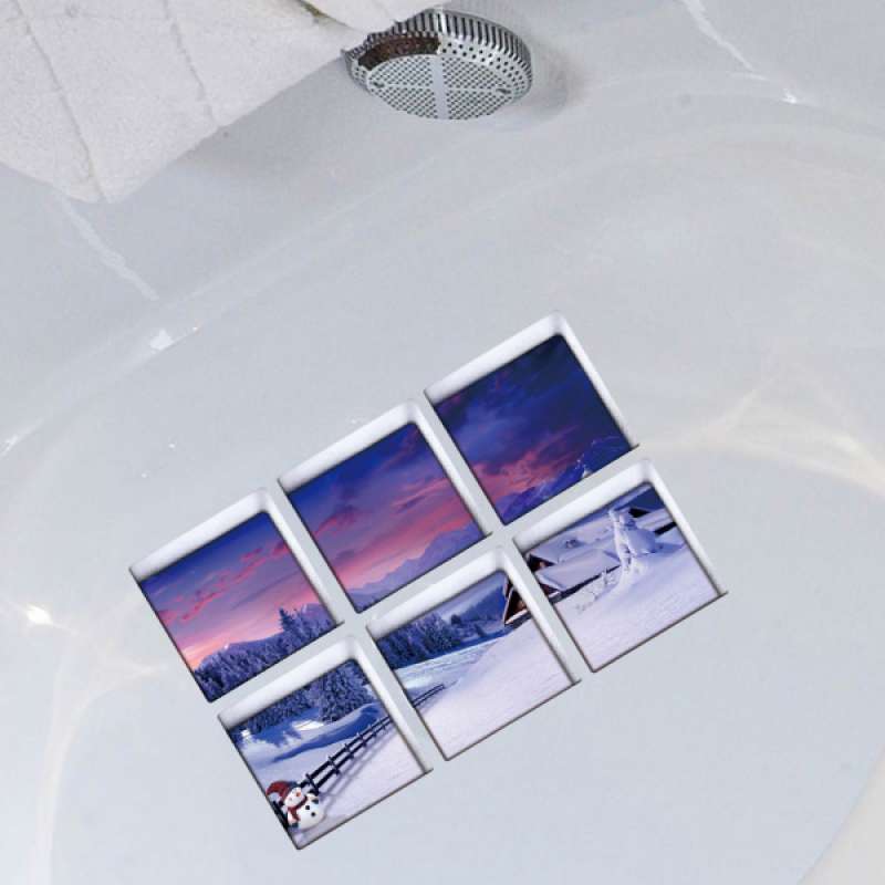 Jual 3d Self-adhesive Bathtub Stickers Shower Tub Tattoos Decals ...