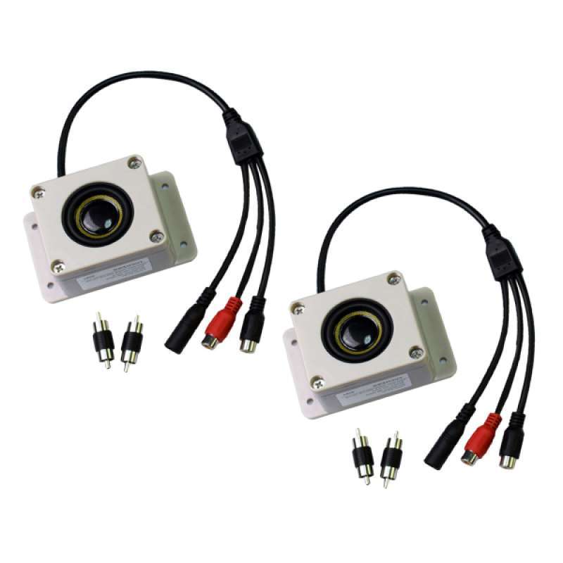 Promo 2x IP66 Waterproof Outdoor Microphone Speaker with Audio IN/OUT ...