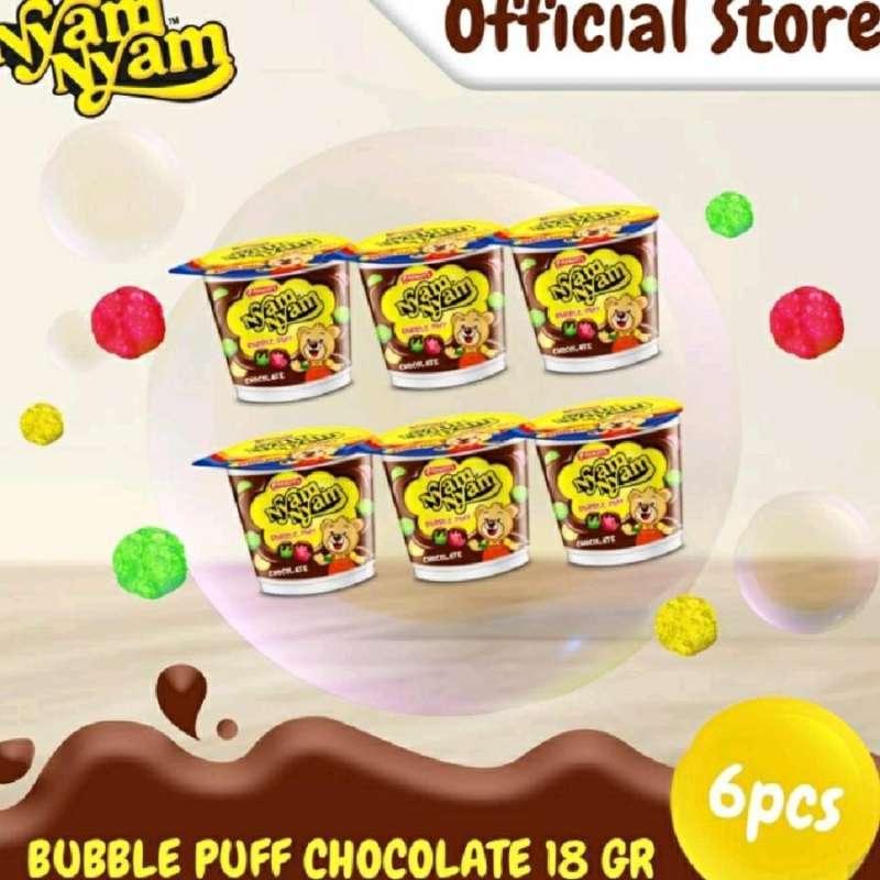 Jual Nyam Nyam Bubble Puff Chocolate 18gram X 6pc Di Seller Shawn