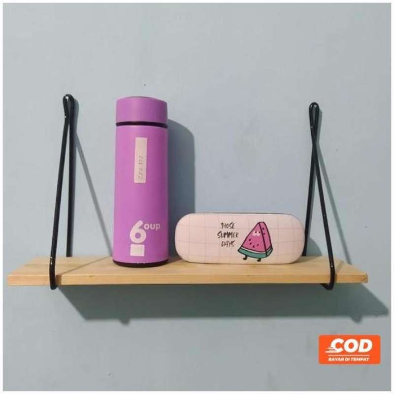 Jual Rak Dinding Tempel Kayu Besi Gantung Minimalis Simple di Seller ...