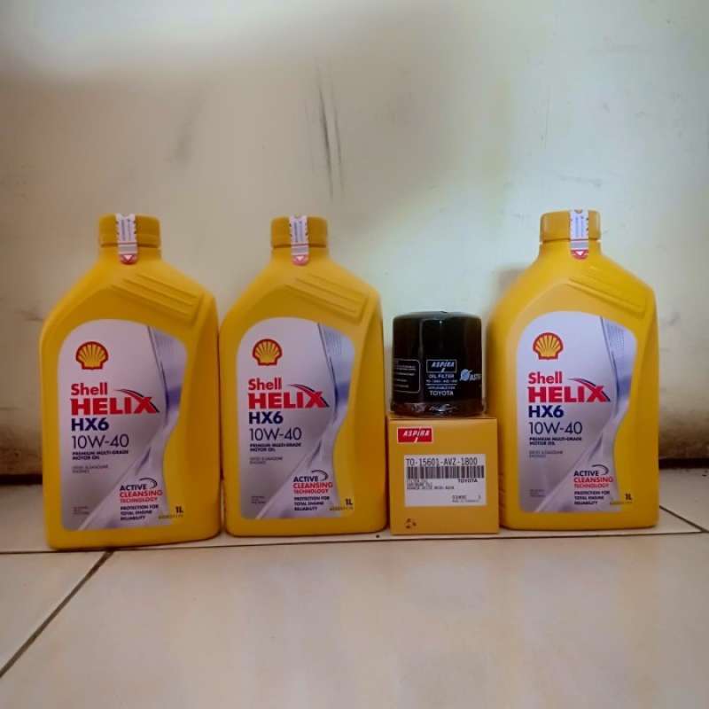 Promo Paket Oli Shell Hx6 10W-40 3 Liter + Filter Oli Avanza/ Xenia ...