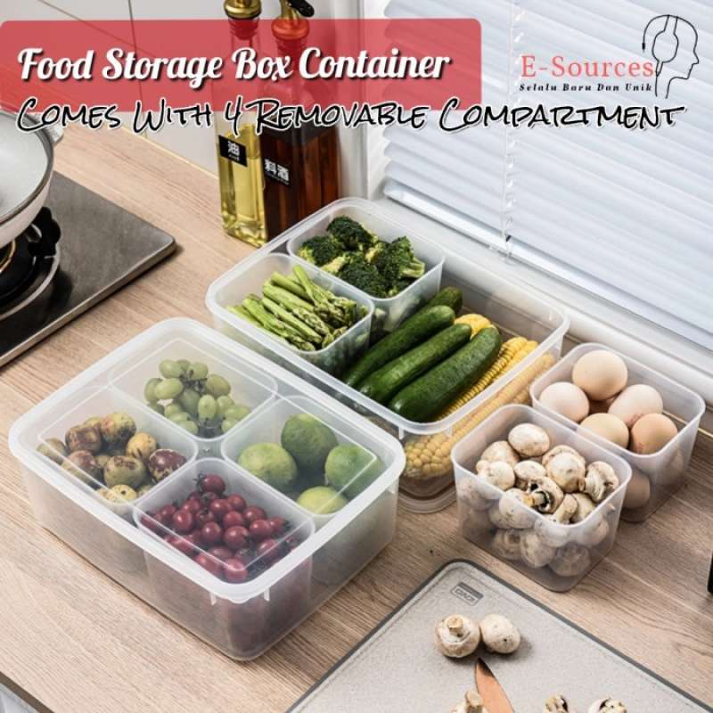 Promo Container Kontainer Wadah Kotak Box Penyimpanan Makanan 4 Sekat ...