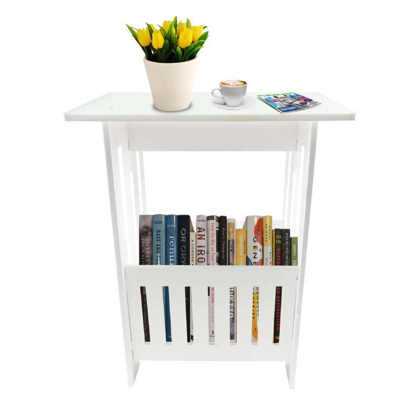 Jual Meja Kecil Meja Kopi Rak Buku Putih Minimalis di Seller YuThena ...