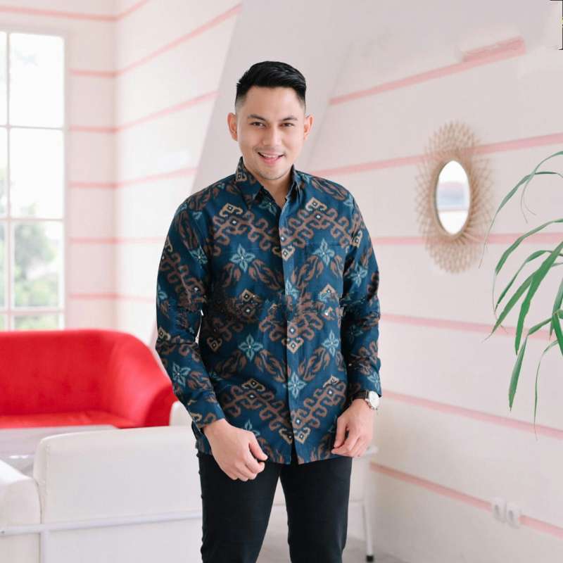 Promo Batik Bagus Baju Kemeja Batik Pria Lengan Panjang Songket Katun ...