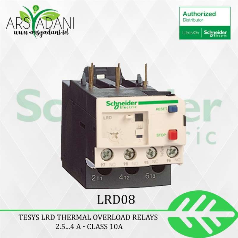 Jual Lrd08 - Tesys Lrd Thermal Overload Relays Schneider , 2.5-4a Class ...