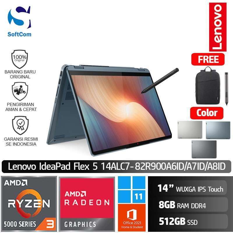 Jual Lenovo Ip Flex 5 A6id A7id A8id Laptop 2 In 1 [ryzen 3-5300u/8gb ...