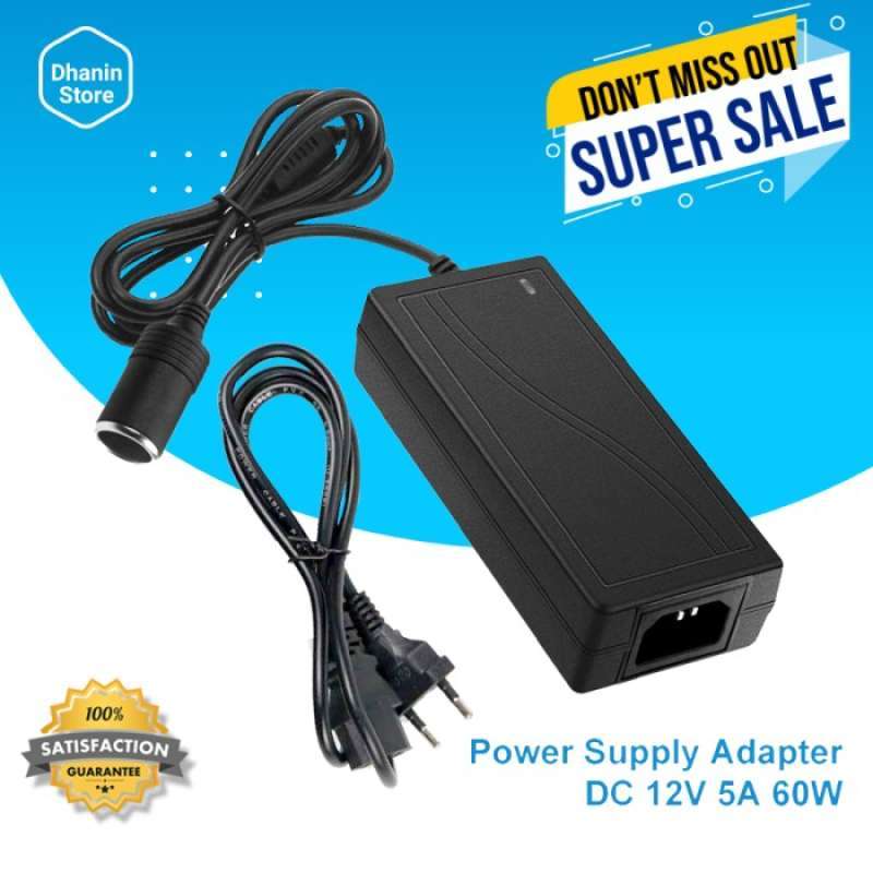 Jual Adaptor Power Supply 12V 5A Socket Lighter Colokan Mobil Ke ...