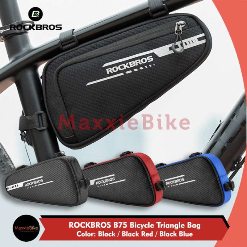 Promo Rockbros B75 Tas Frame Sepeda-bike Bag Tube Triangle 1.2l - Black ...