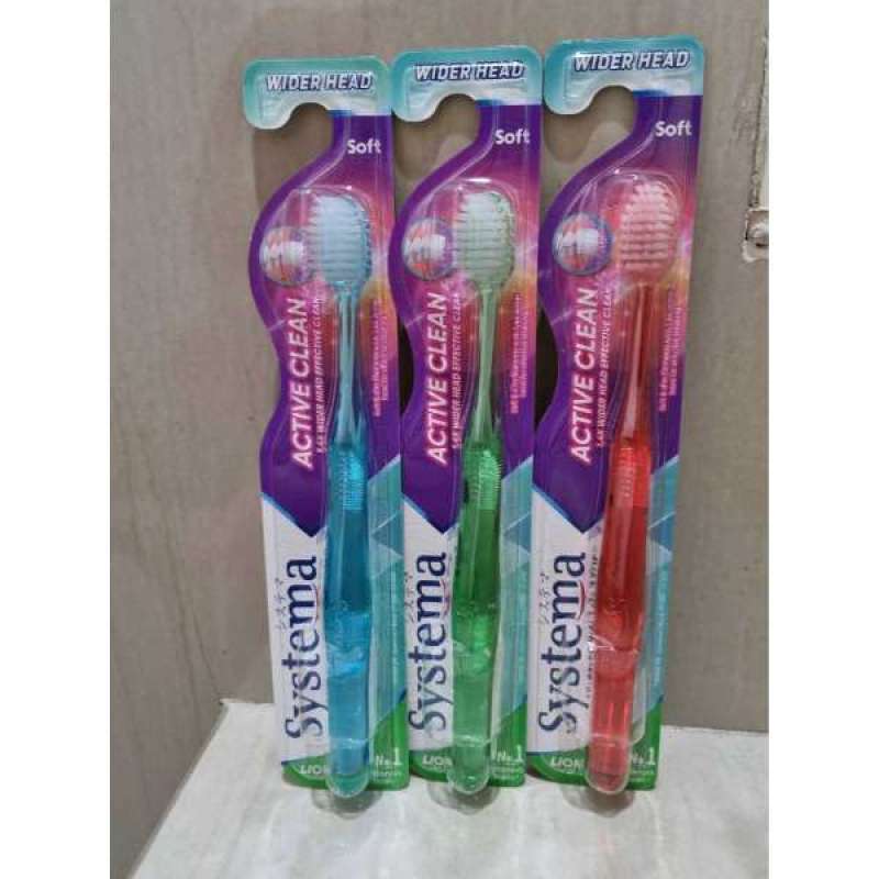 Promo SYSTEMA SIKAT GIGI ACTIVE CLEAN SOFT WIDER HEAD - Multicolor ...