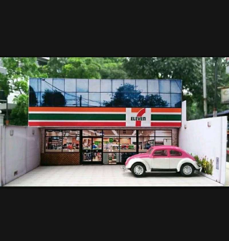 Promo Diorama papercraft mini market SE skala 1/64 buat photography ...