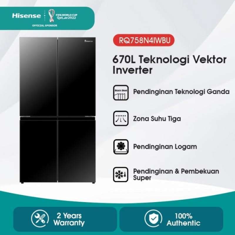 Jual Kulkas Hisense Rq758n4iwbu Side By Side 4 Pintu Inverter 670l Di ...