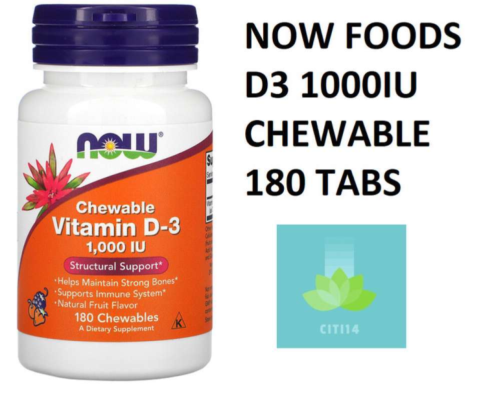 Jual Now Chewable Vitamin D3 1000iu 180 Tabs Vit D3 1000iu Tablet ...