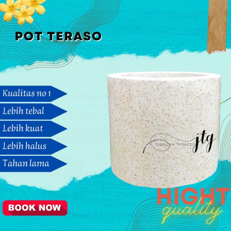 Promo POT BUNGA TANAMAN MINIMALIS TERASO MARMER SILIDER STANDING KAYU ...
