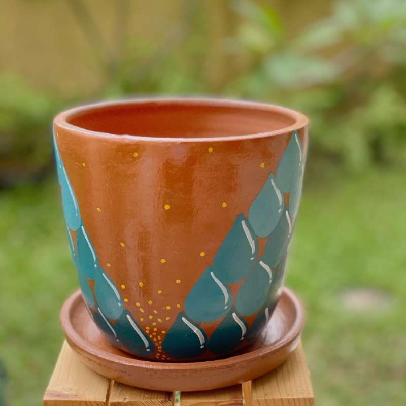 Promo Pot Lukis Terakota, Ready, Ukuran: D15 T14 Diskon 29% Di Seller ...