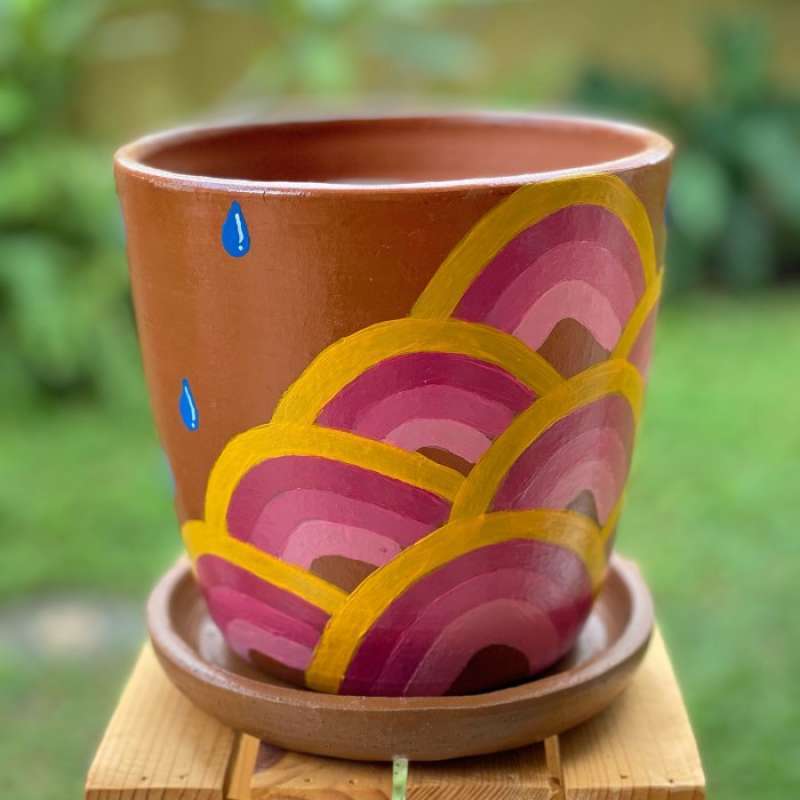 Promo Pot Lukis Terakota, Ready, Ukuran: D15 T14 Diskon 29% Di Seller ...
