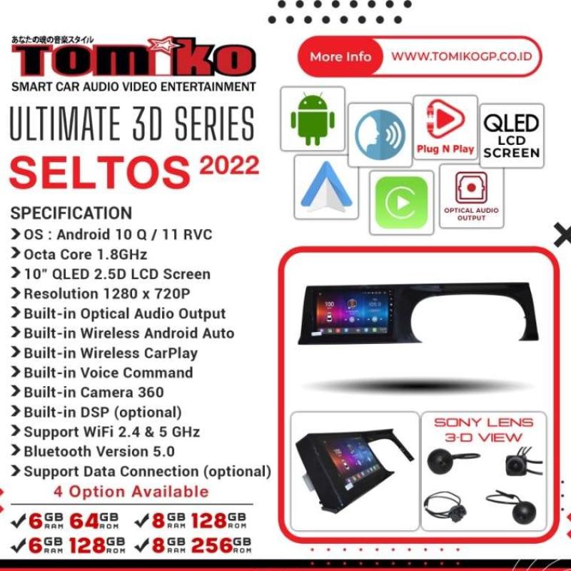 Jual Head Unit Android Tomiko OEM Ultimate 3D Series for New Seltos ...