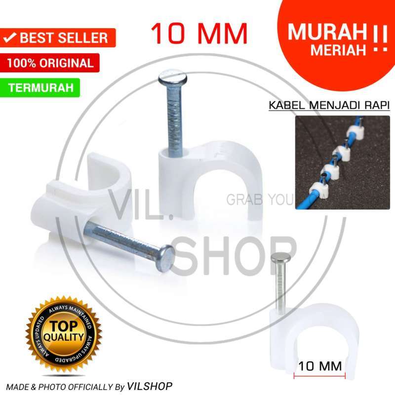 Jual KLEM KABEL NO 10MM / CABLE CLIP NO 10MM / PENJEPIT KABEL LISTRIK ...