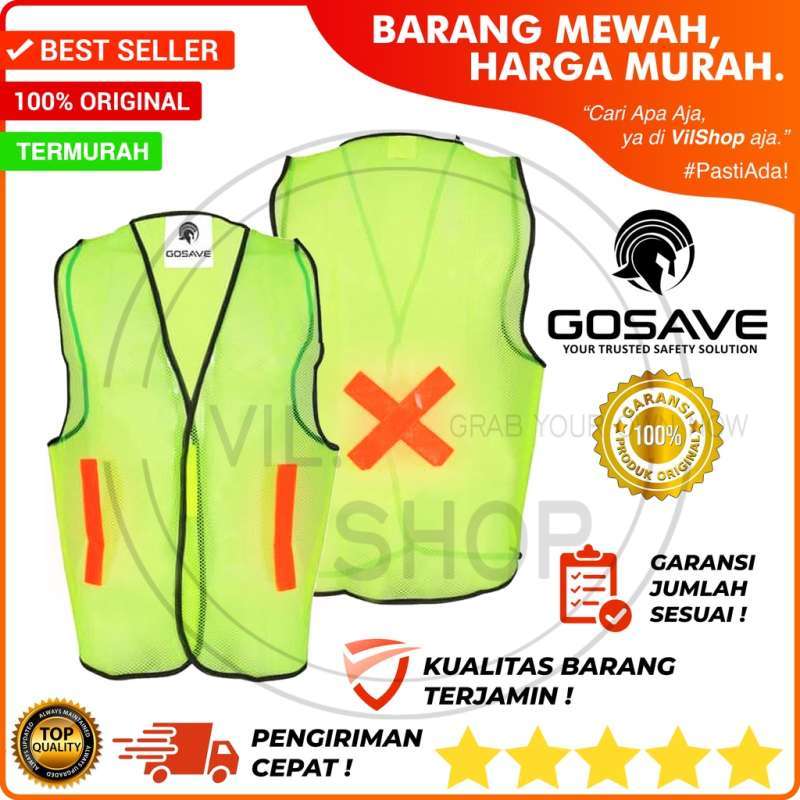 Jual ROMPI SAFETY HIJAU GOSAVE ASLI / BAJU SAFETY PROYEK GO SAVE ...