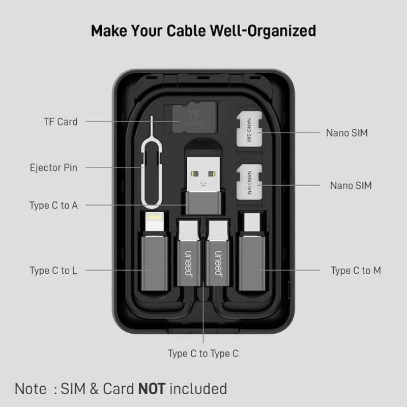 Jual UNEED Multiple Connector USB A /Lightning/ Micro USB with Cable C ...