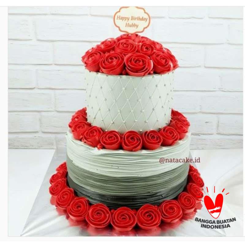 Jual Nata Cake Kue Tart Butter Cream 993 (atas ukuran bulat 16 cm ...