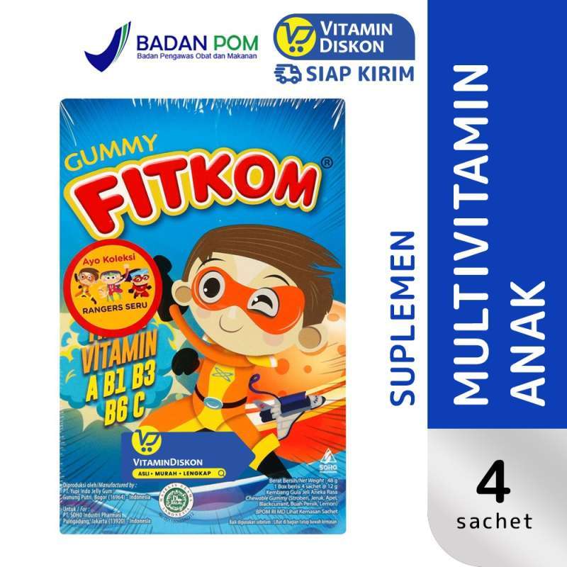 Promo Fitkom Suplemen Multivitamin Anak Gummy Box Biru Diskon 56% di ...