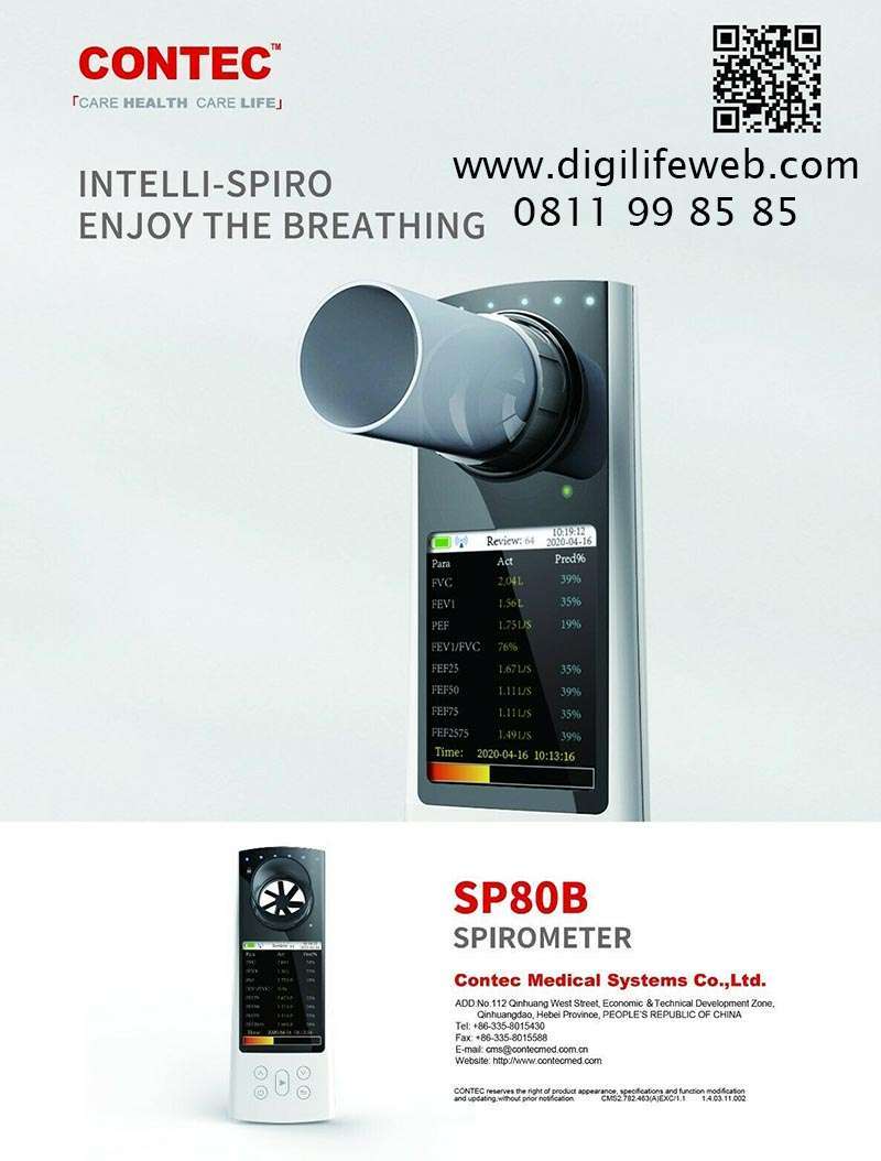 Jual Spirometer Contec Sp80b Color Lung Spiro Meter Tester Sp-80b Paru ...