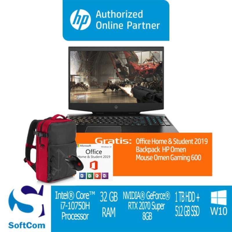 Jual HP OMEN 15-DH1020TX Laptop Gaming [Core i7-10750H/32GB/1TB+512GB ...
