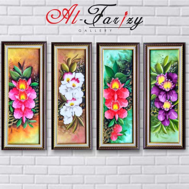 Jual Lukisan Bunga Anggrek Unik Minimalis Kanvas Ukuran 30x90 Cm ...