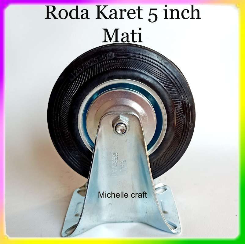 Promo Roda Troli 5 Inch Roda Karet 5 Roda Gerobak Diskon 4% Di Seller ...