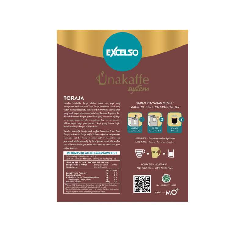Jual Excelso Unakaffe Toraja Kopi Kapsul [12 Pods / 6.5 Gram] Halal Di ...