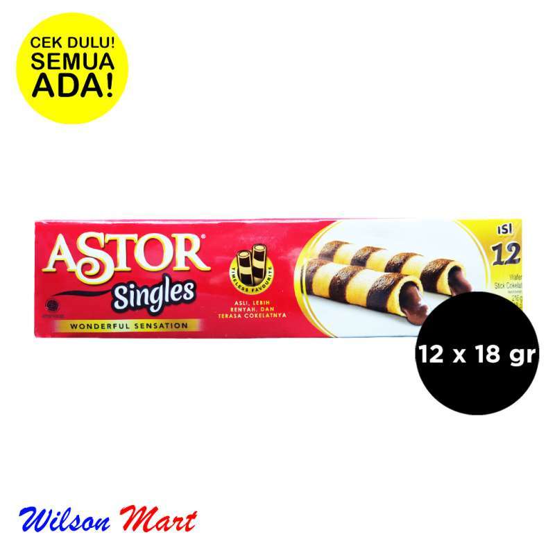 Promo Astor Wafer Roll SINGLES WONDERFUL SENSATION CHOCOLATE ISI 12 X ...