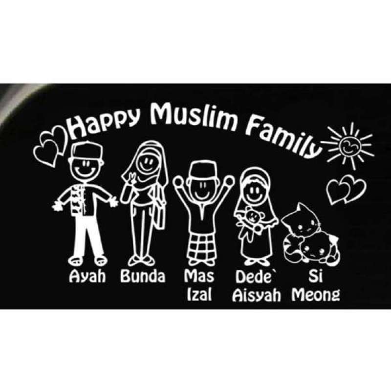 Jual Oem Happy Family Keluarga Muslim Stiker Kaca Mobil Di Seller Duta ...