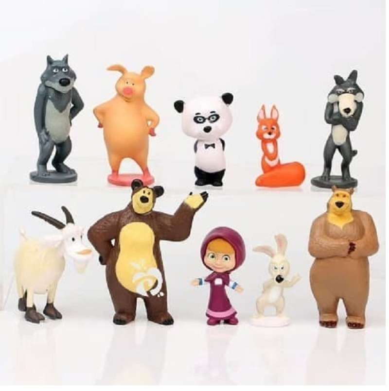 Jual Marsha And The Bear Figure Set 10 / Topper Kue Cake di Seller J16 ...