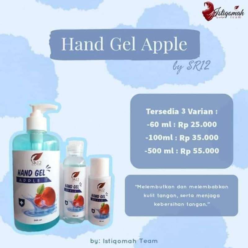 Jual Hand Gel Apple Sr12 / Hand Sanitizer Bpom Lembut Wangi Aman Tidak ...