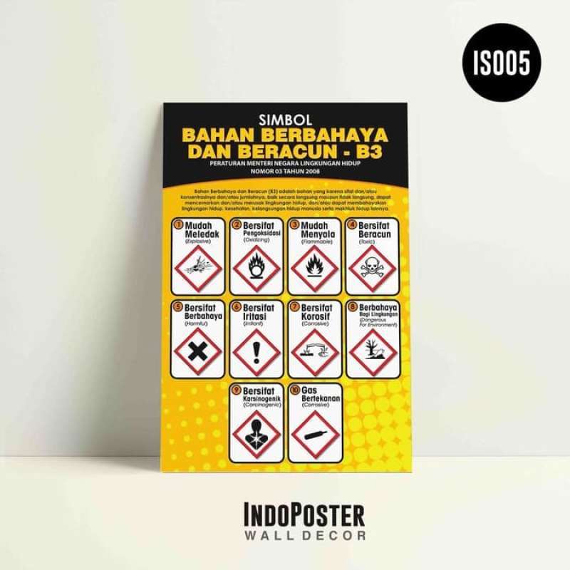 Jual Poster K3 Safety Simbol Bahan Beracun Berbahaya B3 Ukuran A0 di Seller INDOPOSTER - Kab ...
