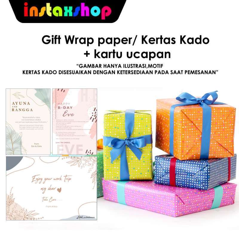 Jual INSTAXSHOP Gift Wrap Paper Kertas kado & Ucapan Selamat- (Motif ...