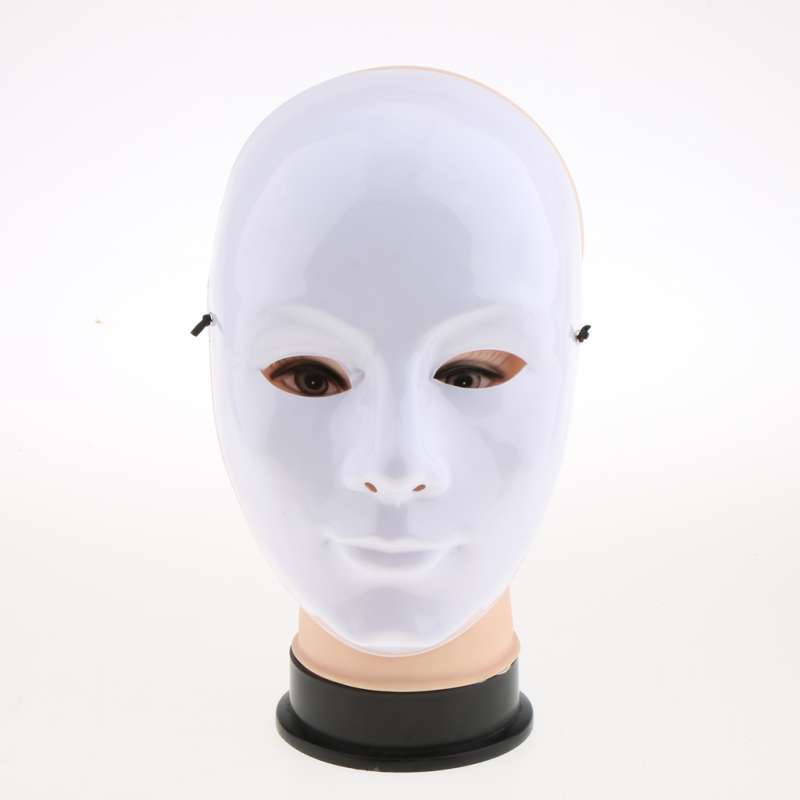Jual Diy Unpainted Mask White Blank Face Mask Masquerade Costume Masks ...