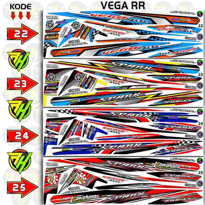 Jual Yamaha Vega Rr Series Striping Stiker Decal Custom Variasi - Rr 2 ...