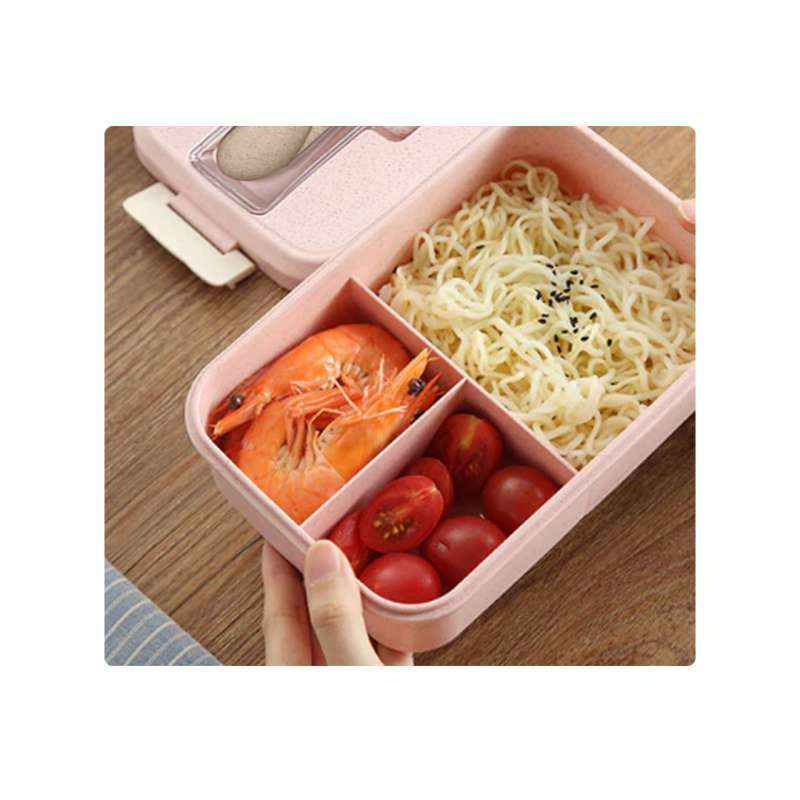 Promo Goto Beto Kotak Tempat Makan Lunch Box Set Free Sendok Garpu - Green Diskon 67% di Seller ...