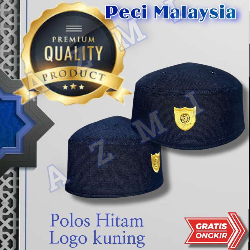 Jual Peci peci malaysia murah malaisia logo songkok kopiah hitam logo ...