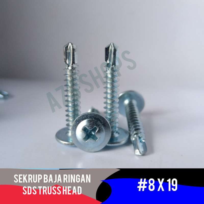 Jual Baut Sekrup Baja Sds Truss Head #8x19(1.9cm) Model Payung Kepala ...