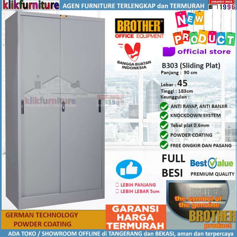 Promo Lemari Arsip Filing Cabinet Besi 2 Pintu Sliding B303 Brother Diskon 22 Di Seller 