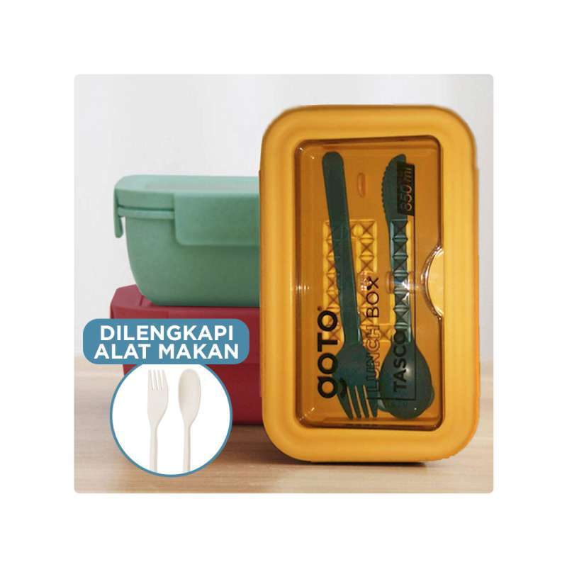 Promo Goto Tasco Kotak Tempat Makan Lunch Box Set Free Sendok Garpu Diskon 67% di Seller Goto ...