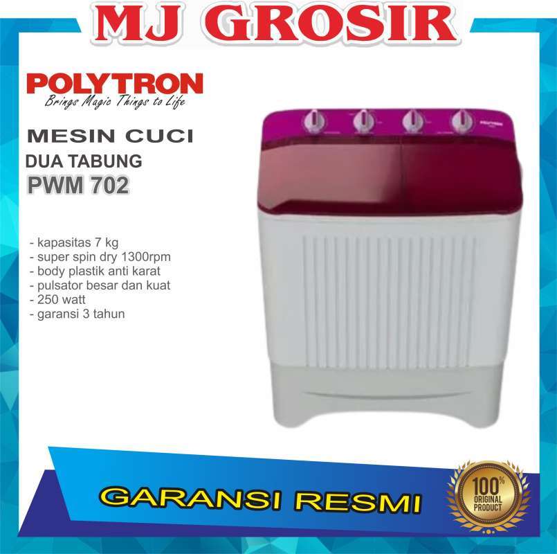 Jual MESIN CUCI POLYTRON PWM 702 7KG 2 TABUNG PWM 702 7 KG di Seller MJ ...