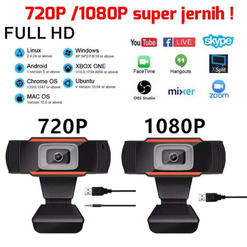 Jual Webcam FULL HD 1080p - 720p With Microphone AUTOFOCUS KAMERA WEB ...