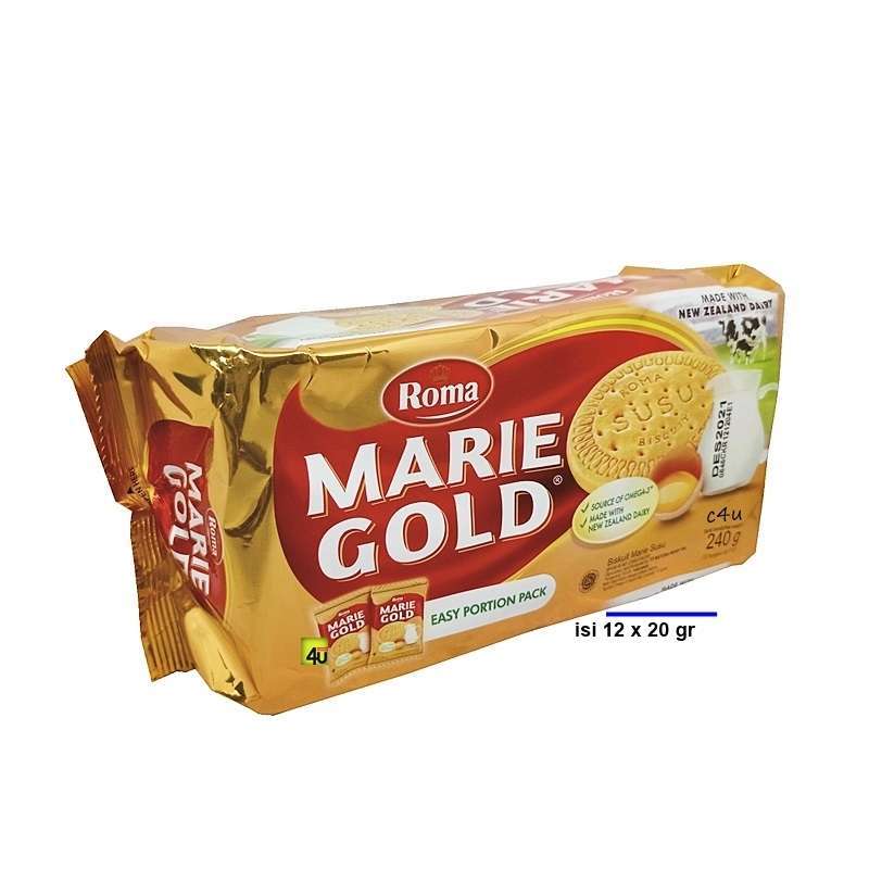 Jual ROMA Biskuit MARIE GOLD [isi 12 Sachet] di Seller cemilan4u - Kota ...