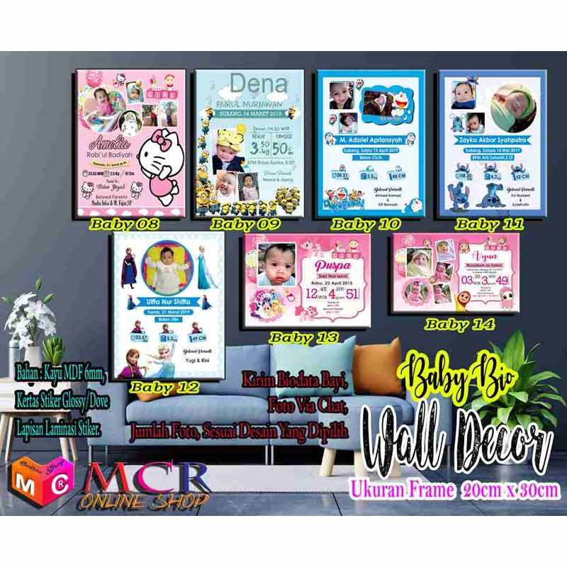 Promo Custom Frame Biodata Bayi Anak Baby Bio Decor Pajangan Custom ...